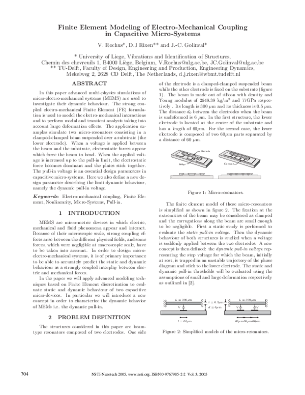 (PDF) Monolithic modelling of electro-mechanical coupling in micro ...