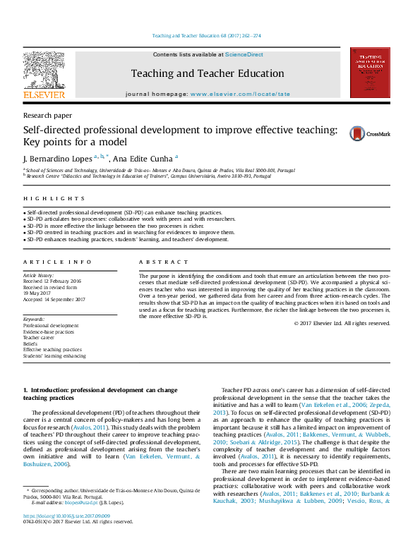(PDF) Self-directed professional development to improve effective ...