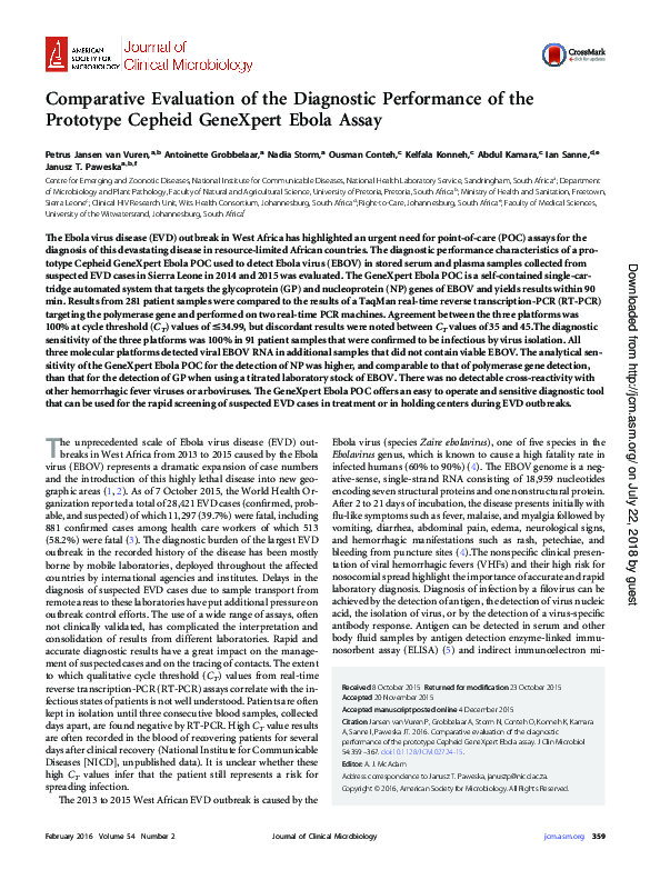 (PDF) Comparative Evaluation of the Diagnostic Performance of the ...