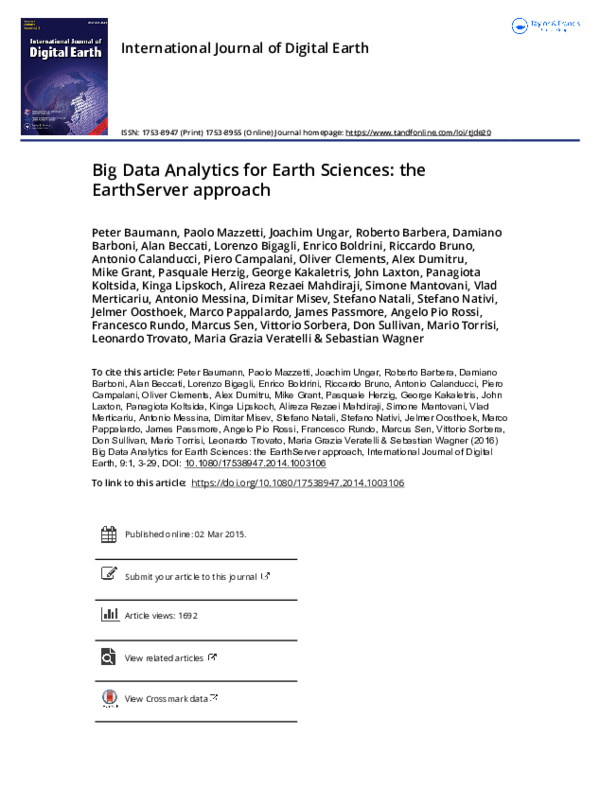 (PDF) Big Data Analytics for Earth Sciences: the EarthServer approach