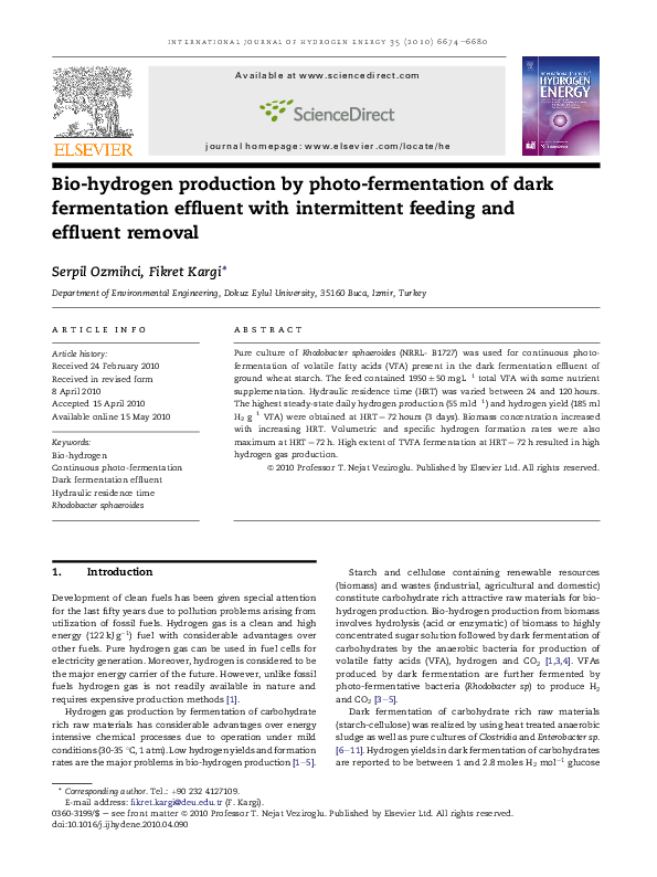 (PDF) Bio-hydrogen production by photo-fermentation of dark ...