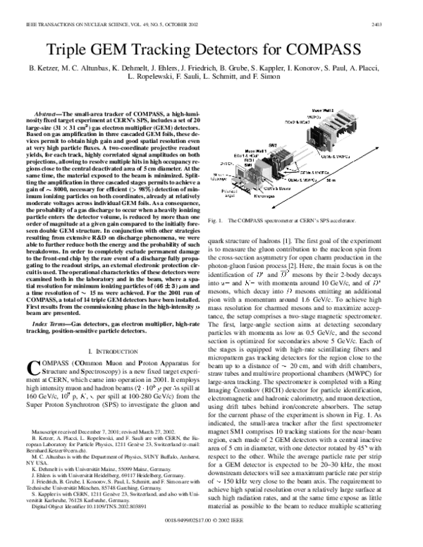(PDF) Triple GEM tracking detectors for COMPASS