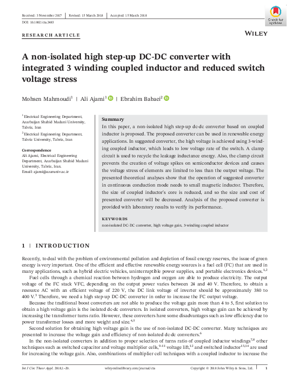 (PDF) A non-isolated high step-up DC-DC converter with integrated 3 winding coupled inductor and ...