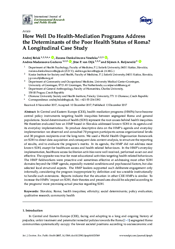 (PDF) How Well Do Health-Mediation Programs Address the Determinants of ...