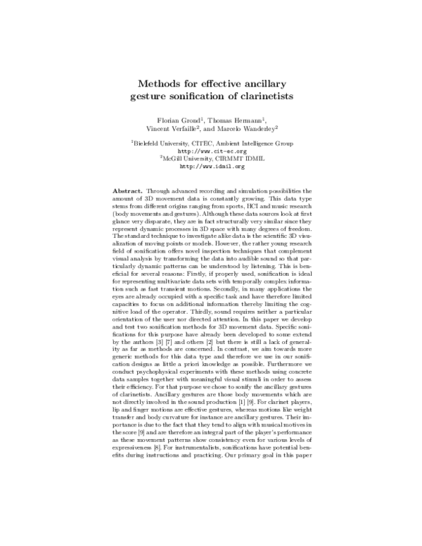 (PDF) Methods for effective ancillary gesture sonification