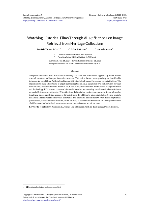(PDF) Watching Historical Films Through AI: Reflections on Image ...
