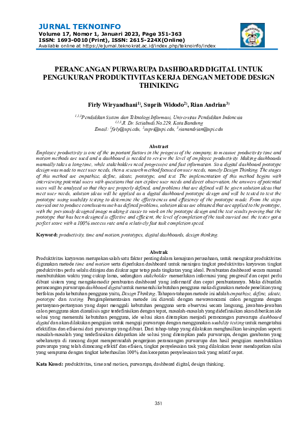 (PDF) Perancangan Purwarupa Dashboard Digital Untuk Pengukuran ...