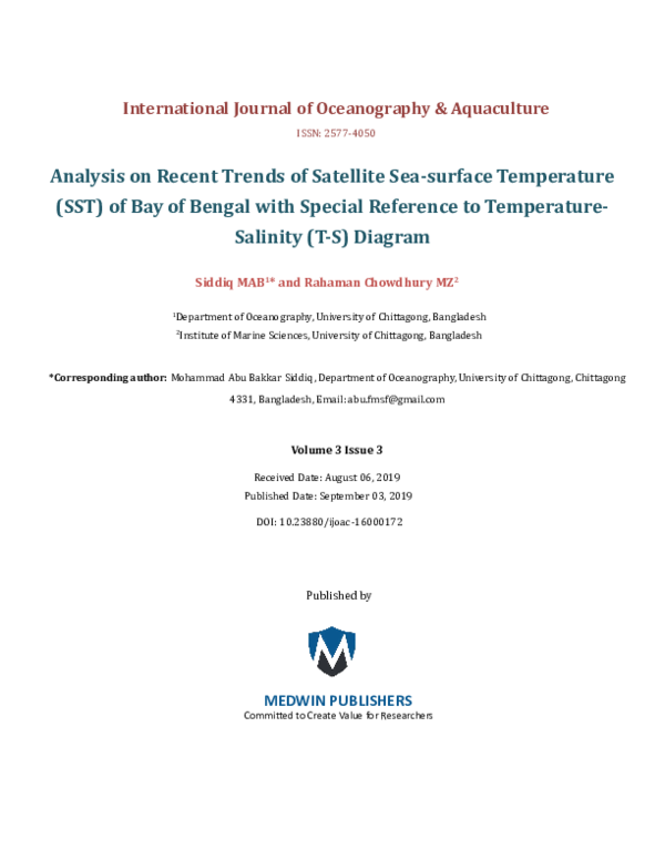 (PDF) Analysis on Recent Trends of Satellite Sea-surface Temperature (SST) of Bay of Bengal with ...