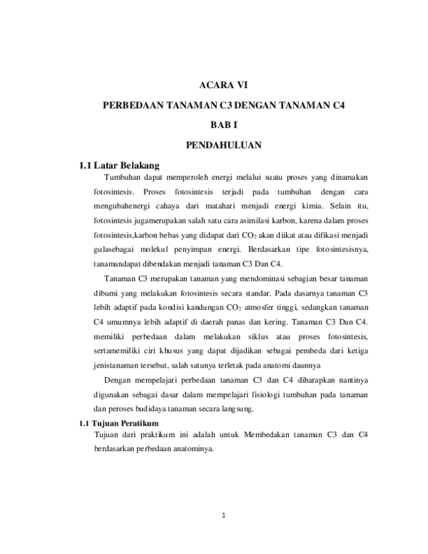 (PDF) PERBEDAAN TANAMAN C3 DAN TANAMAN C4