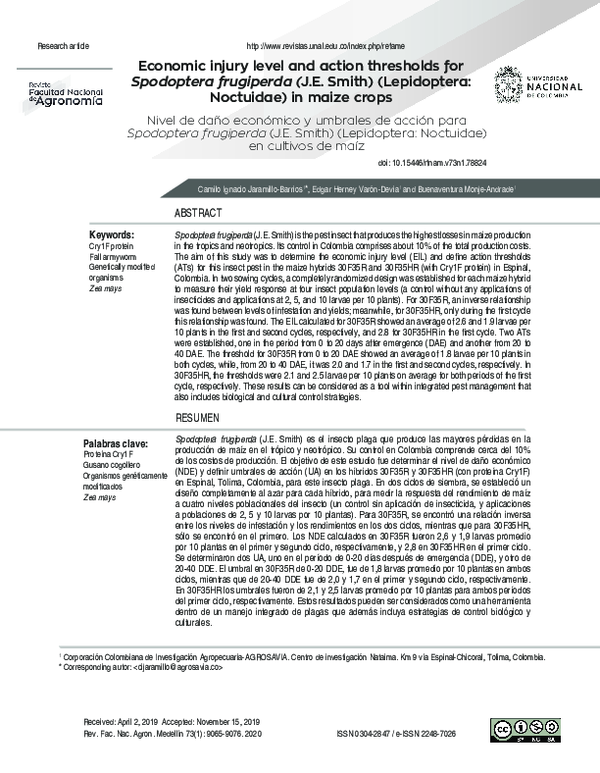 (PDF) Economic injury level and action thresholds for Spodoptera ...