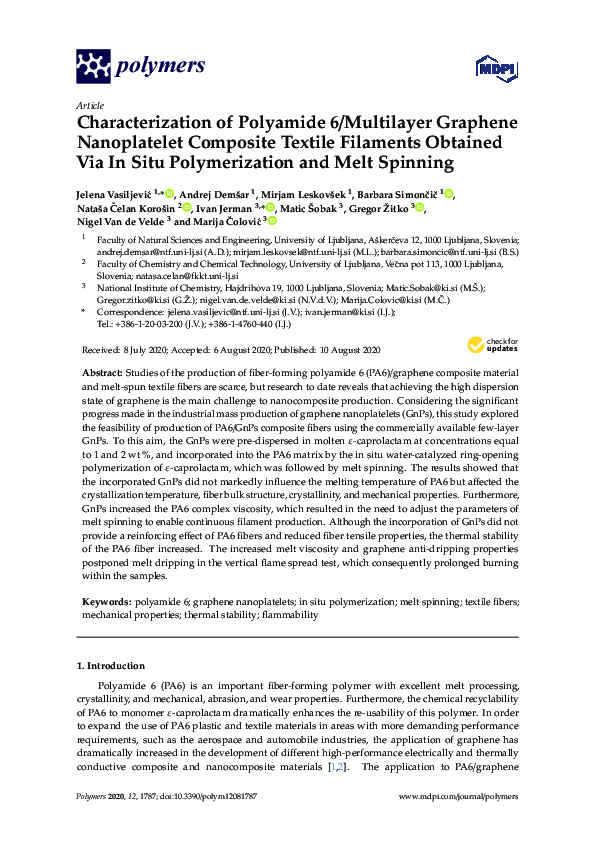 (PDF) Characterization of Polyamide 6/Multilayer Graphene Nanoplatelet ...