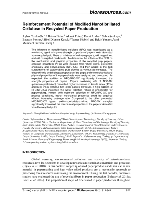 (PDF) Reinforcement potential of modified nanofibrillated cellulose in ...