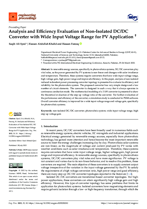 (PDF) Analysis and Efficiency Evaluation of Non-Isolated DC/DC Converter with Wide Input Voltage ...
