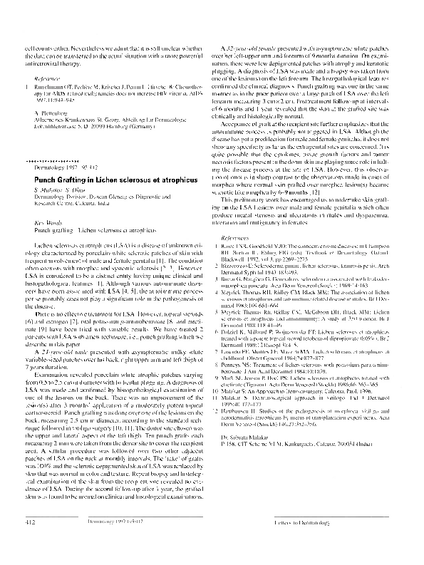 (PDF) Punch Grafting in Lichen sclerosus et atrophicus