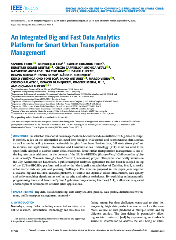 (PDF) An Integrated Big and Fast Data Analytics Platform for Smart ...