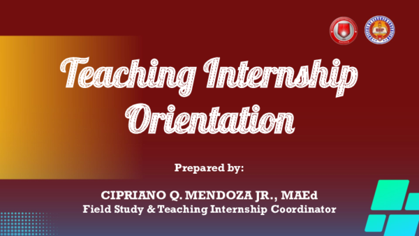 (PDF) Teaching Internship Orientation