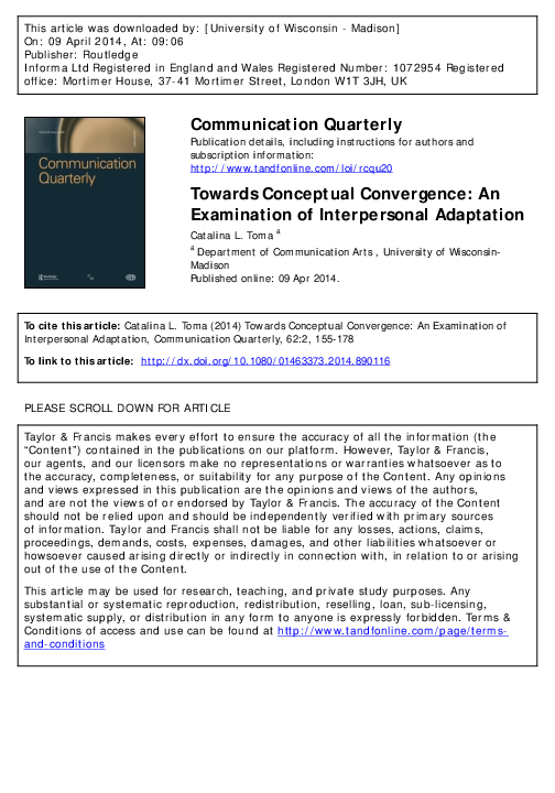 (PDF) Towards Conceptual Convergence: An Examination of Interpersonal ...