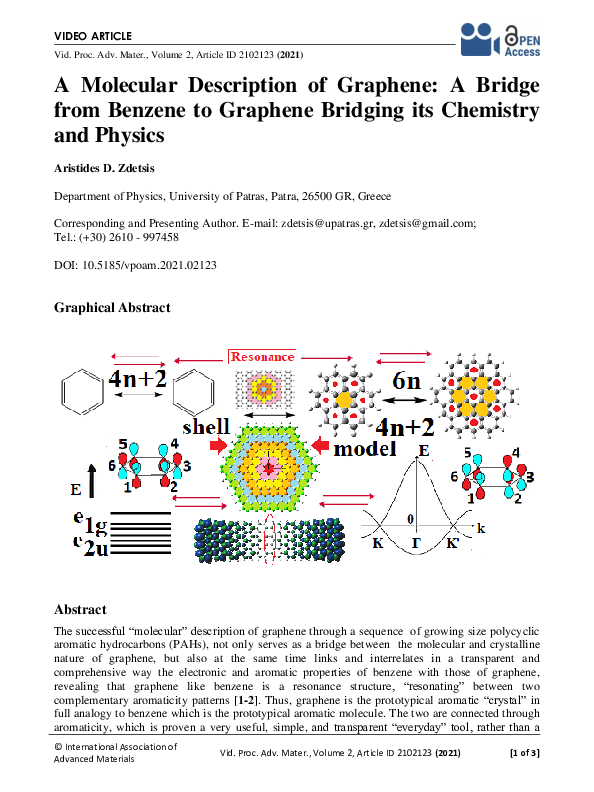 (PDF) A Molecular Description of Graphene: A Bridge from Benzene to ...