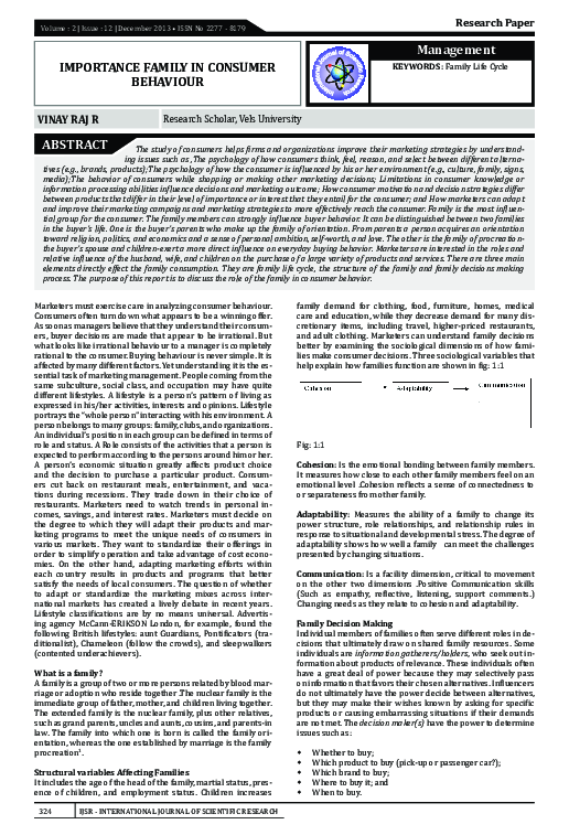 (PDF) Importance Family in Consumer Behaviour
