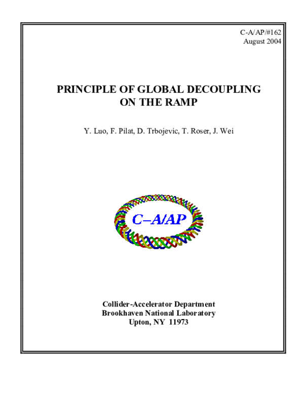 (PDF) Principle of Global Decoupling on the Ramp