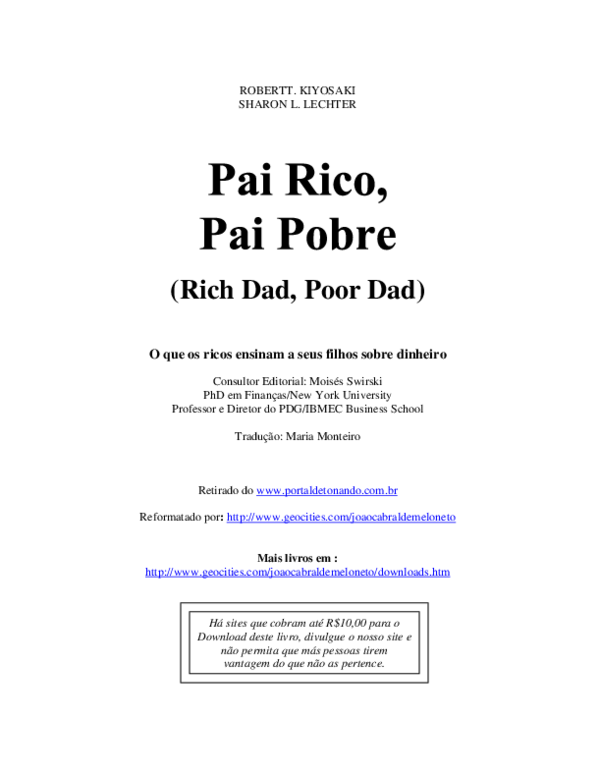 (PDF) Pai rico, pai pobre