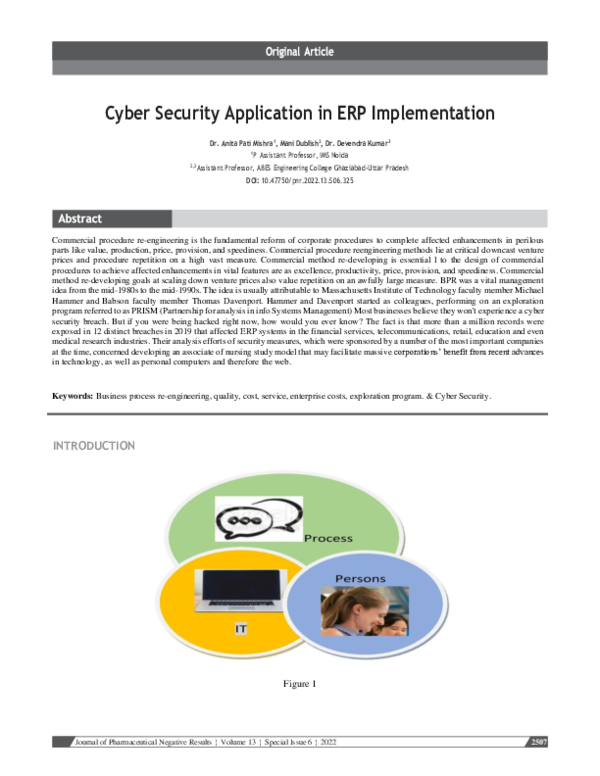 Pdf Cyber Security Application In Erp Implementation
