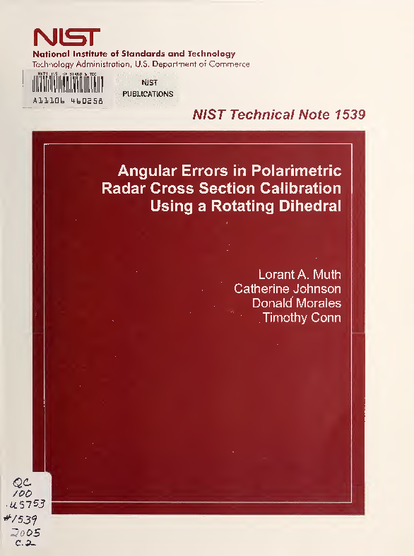 (PDF) Angular errors in polarimetric radar cross section calibration using a rotating dihedral