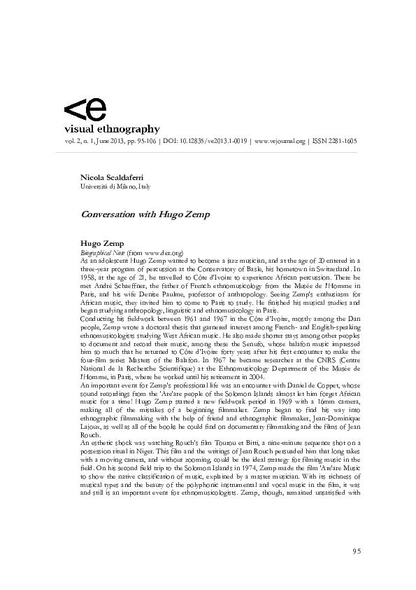 (PDF) Conversation with Hugo Zemp