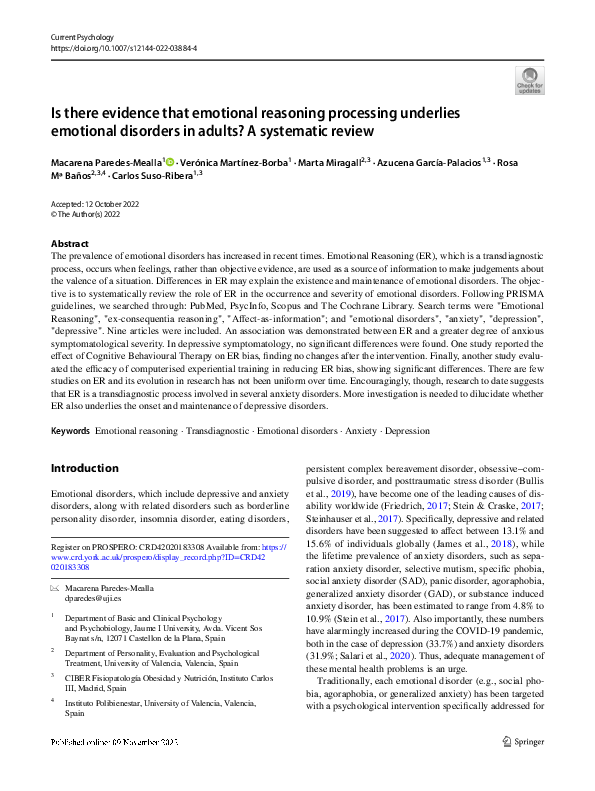 (PDF) Is there evidence that emotional reasoning processing underlies ...