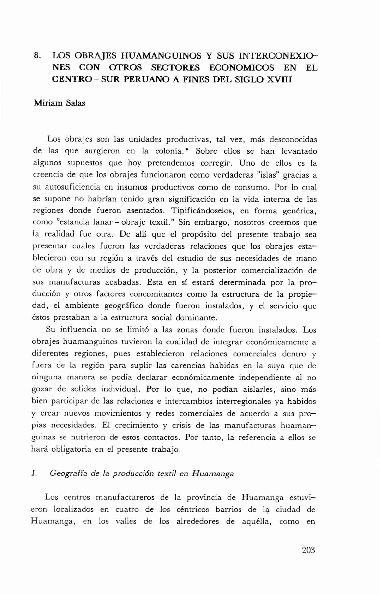 (PDF) Los Obrajes Huamanguinos y Sus Interconexiones Con Otros Sectores ...
