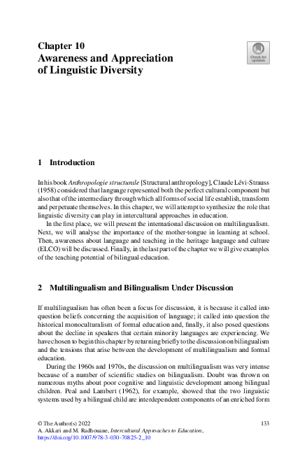 (PDF) Awareness and Appreciation of Linguistic Diversity