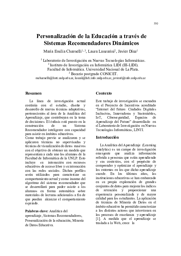 (PDF) Personalización de la educación a través de sistemas ...