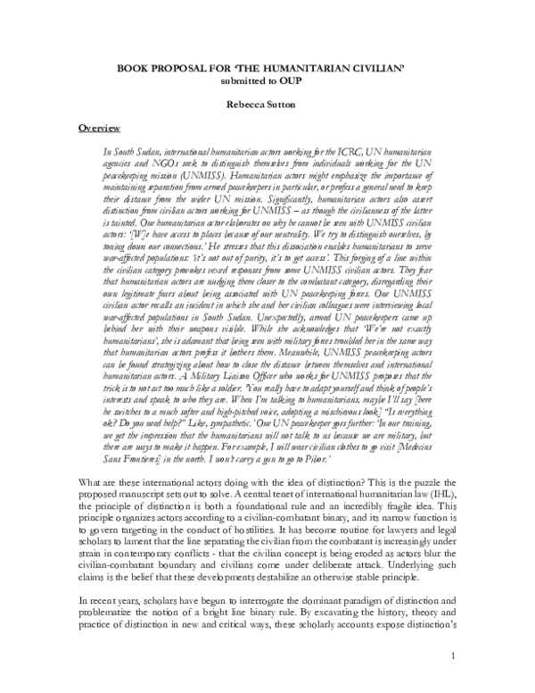 (PDF) Book Proposal (The Humanitarian Civilian: How the Idea of ...