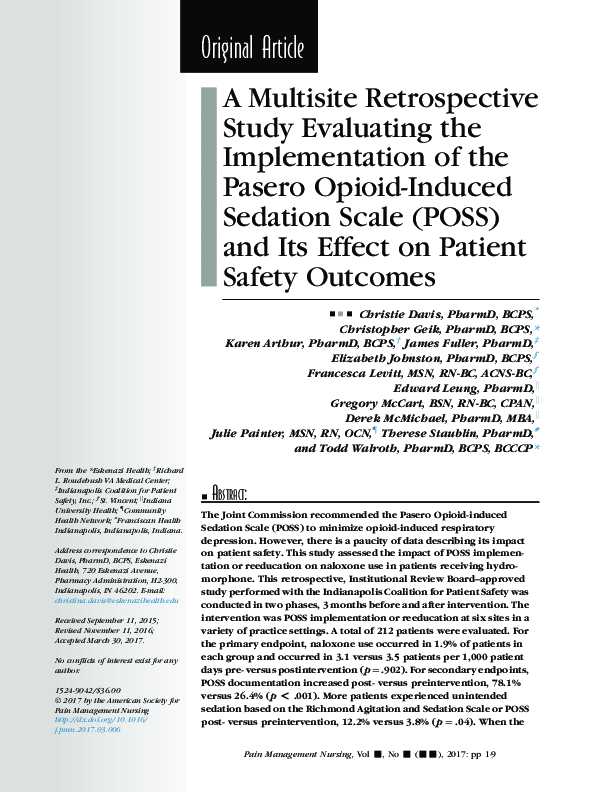 (PDF) A Multisite Retrospective Study Evaluating the Implementation of ...