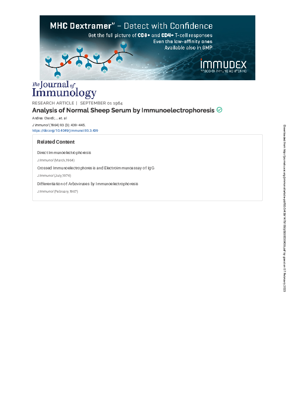 (PDF) Analysis of Normal Sheep Serum by Immunoelectrophoresis