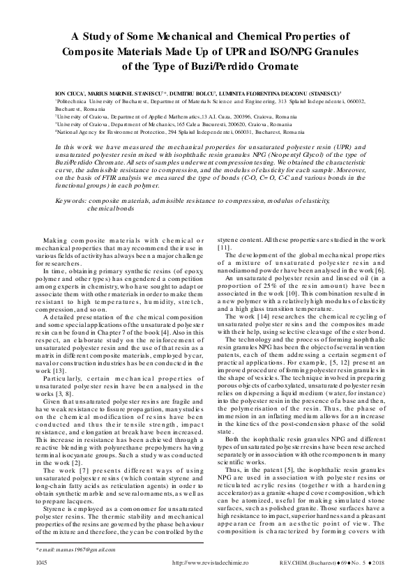 (PDF) A Study of Some Mechanical and Chemical Properties of Composite ...