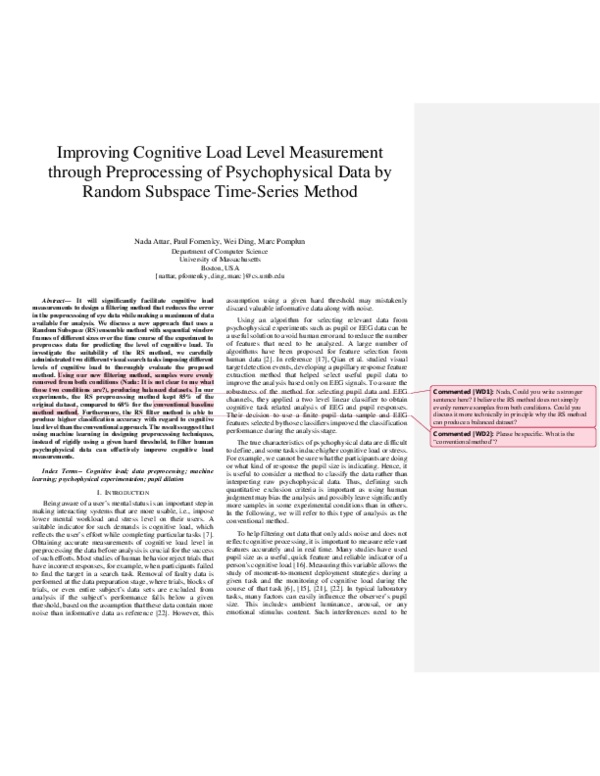 (PDF) Improving Cognitive Load Level Measurement through Preprocessing of Psychophysical Data by ...