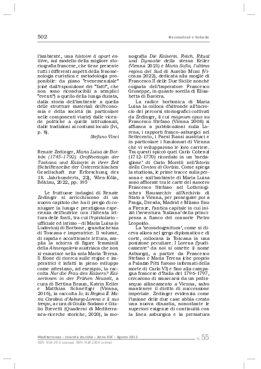 (PDF) Recensione a Maria Luisa de Borbón (1745–1792) di Renate Zedinger