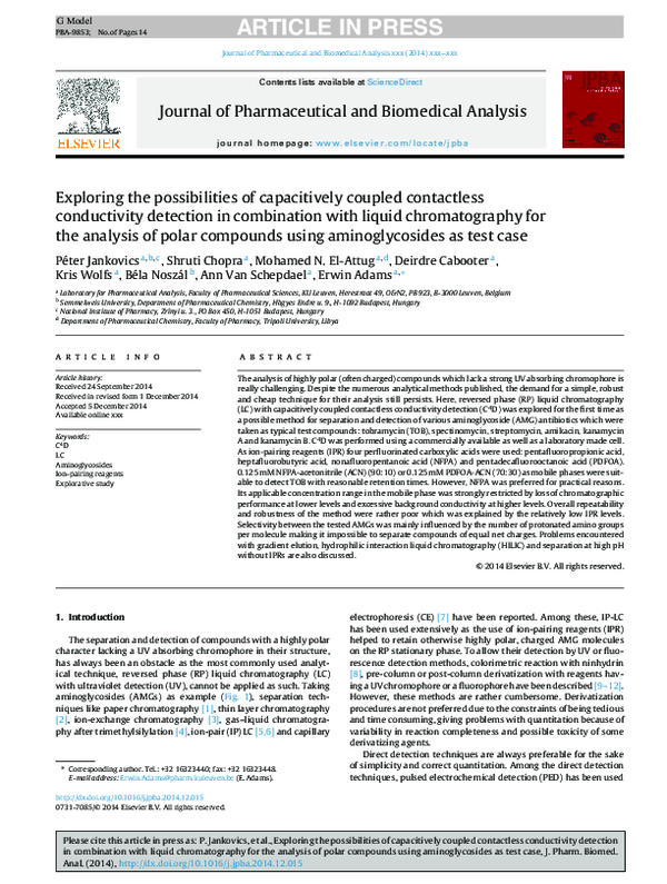 Pdf Exploring The Possibilities Of Capacitively Coupled Contactless Conductivity Detection In