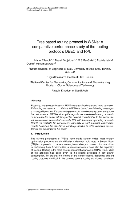 Pdf Tree Based Routing Protocol In Wsns A Comparative Performance