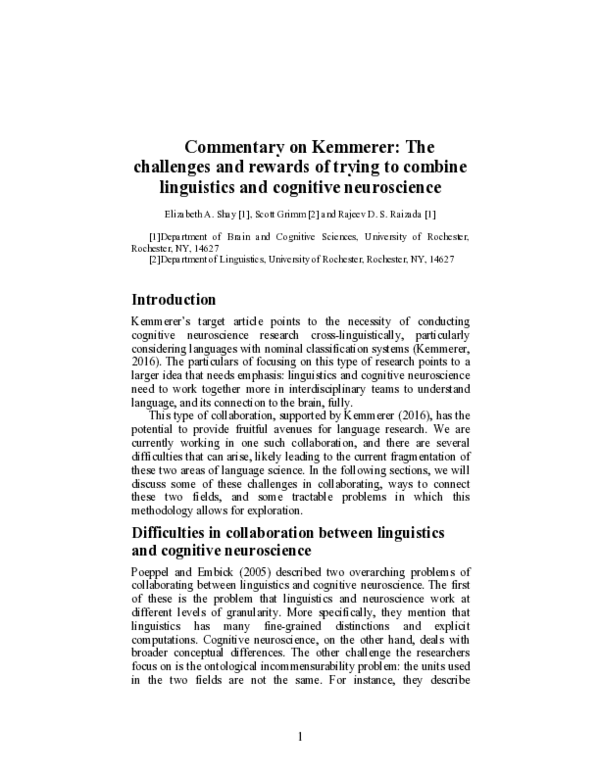 (PDF) Commentary on Kemmerer: the challenges and rewards of trying to ...