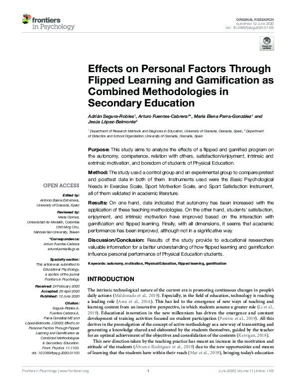 (PDF) Effects on Personal Factors Through Flipped Learning and ...