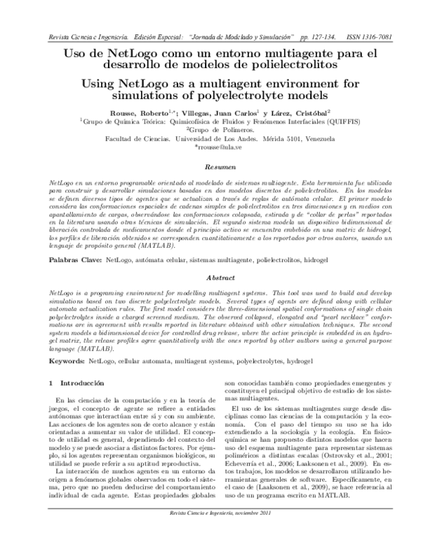 (PDF) Uso de NetLogo como un entorno multiagente para el desarrollo de ...