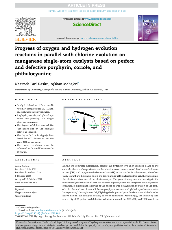 (PDF) Progress of oxygen and hydrogen evolution reactions in parallel ...