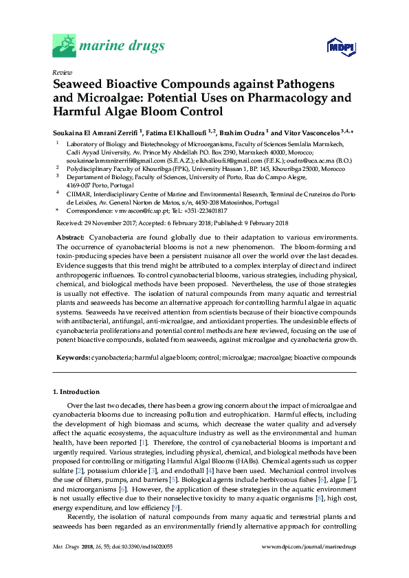 (PDF) Seaweed Bioactive Compounds against Pathogens and Microalgae: Potential Uses on ...