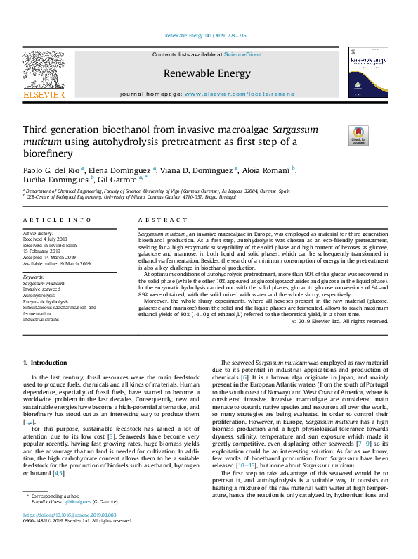 (PDF) Bioethanol Production from Invasive Sargassum muticum
