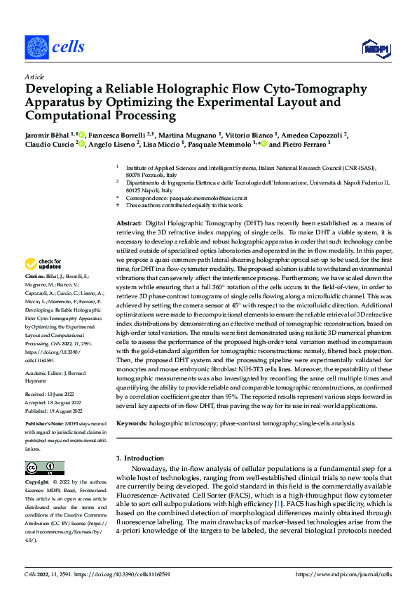 (PDF) Developing a Reliable Holographic Flow Cyto-Tomography Apparatus by Optimizing the ...