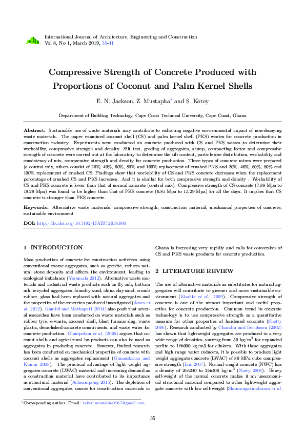 (PDF) Compressive Strength of Concrete Produced with Proportions of ...