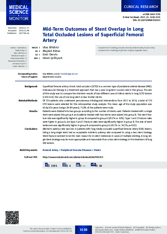 (PDF) Mid-Term Outcomes of Stent Overlap in Long Total Occluded Lesions ...
