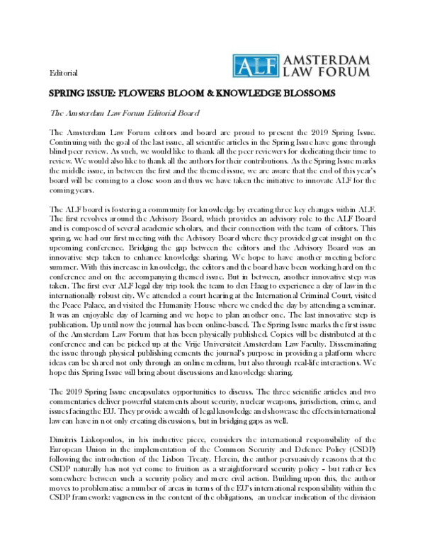 (PDF) Editorial: Spring Issue: Flowers Bloom Knowledge Blossoms